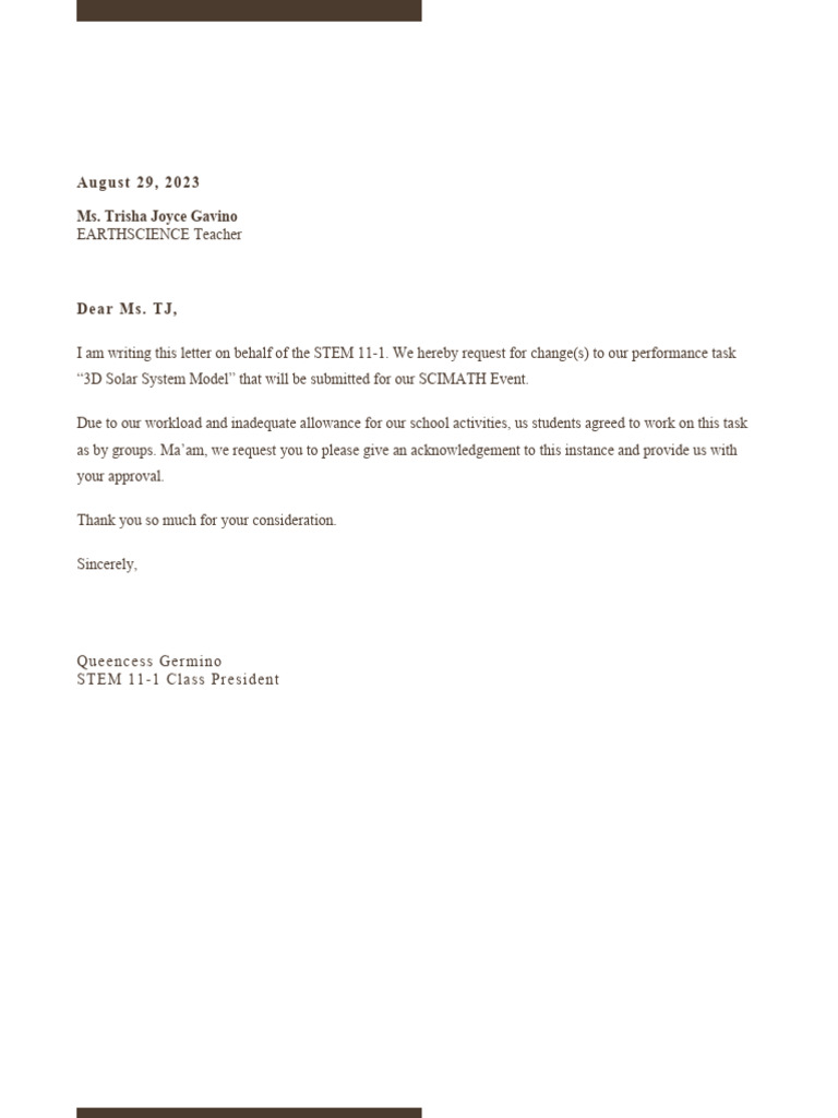 Stem 11-1 Esci Request Letter | PDF