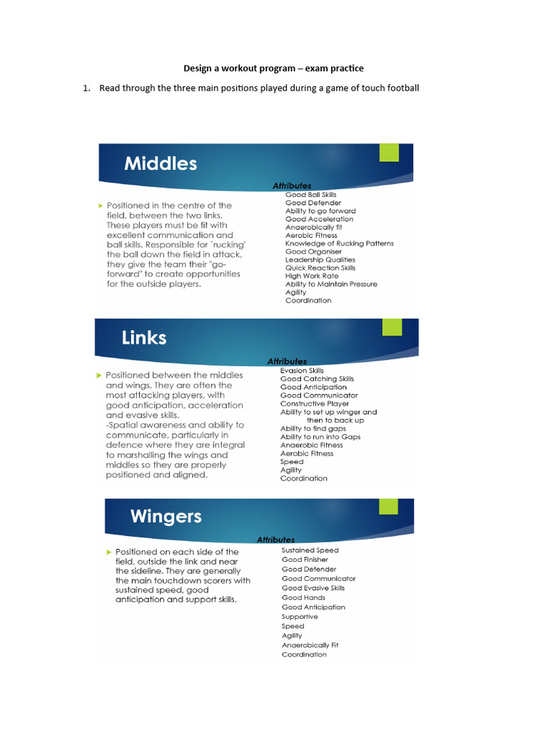 Touch Football Workout Program Design | PDF | Self-Improvement | Wellness