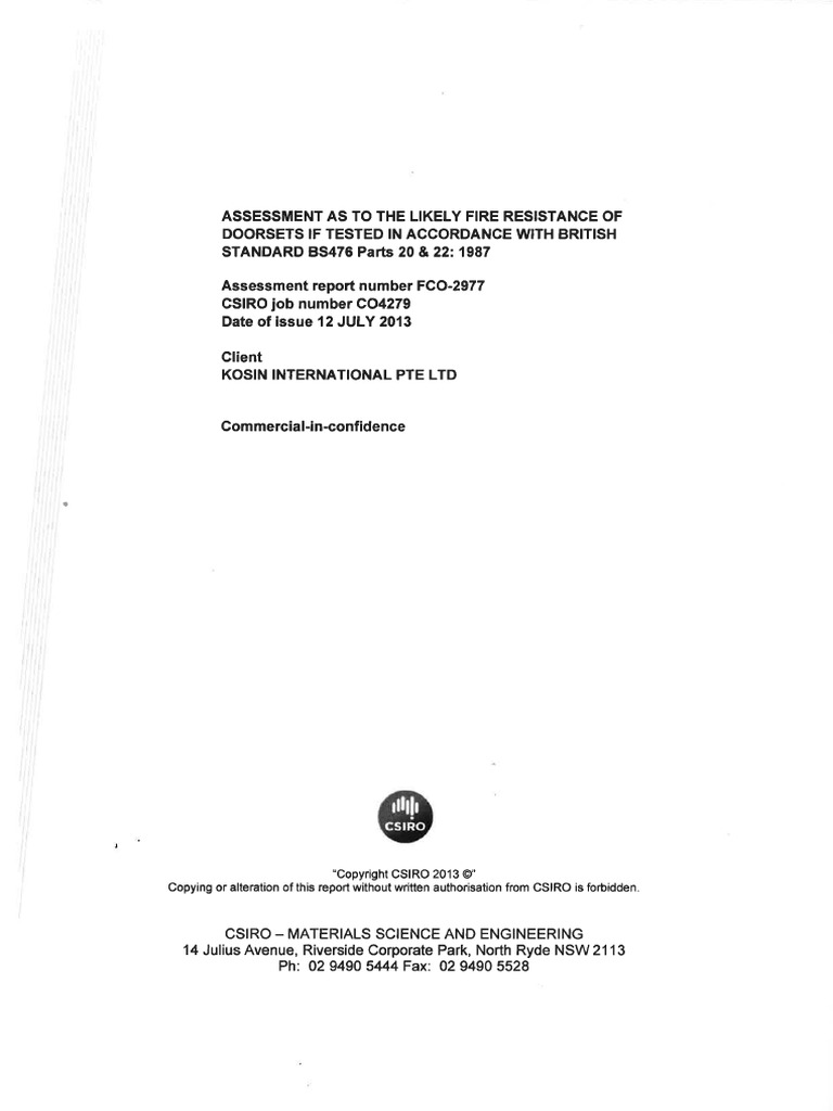 CSIRO Test Report | PDF