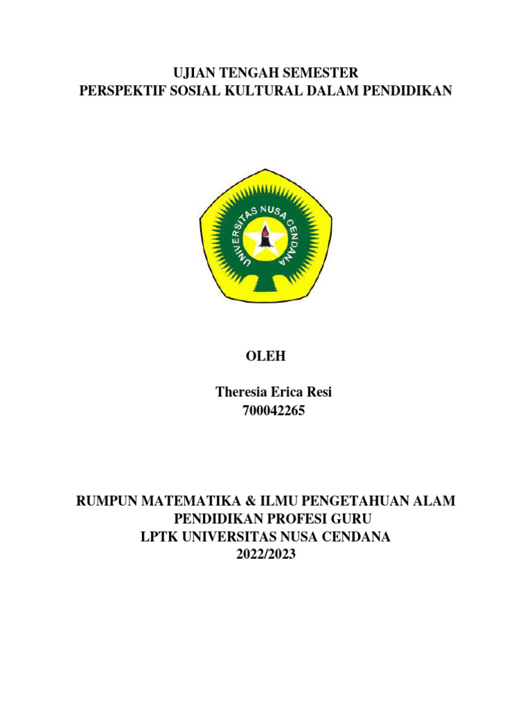Uts Perspektif Sosiokultural Dalam Pendidikan | PDF | Kesehatan Holistik | Sains & Matematika