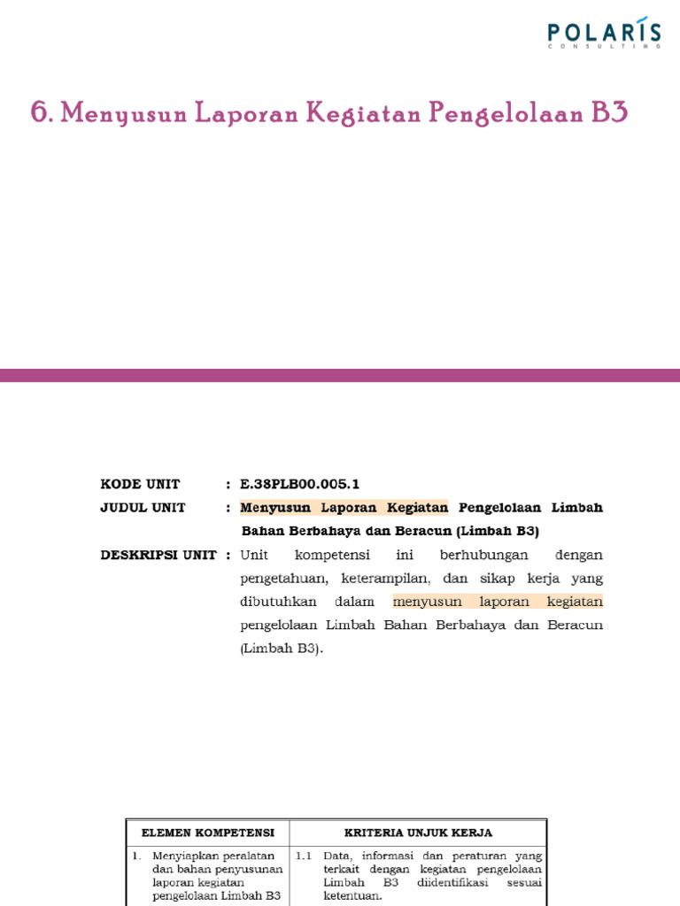 Menyusun Laporan Kegiatan Limbah B3 | PDF