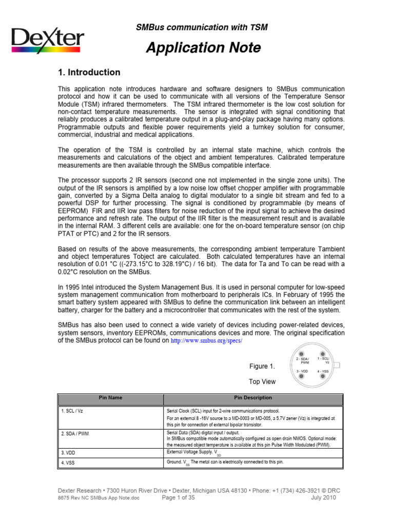 8675 Rev NC SMBus App Note | PDF | Electronics | Electricity 8675 Rev NC SMBus App Note | PDF | Electronics | Electricity