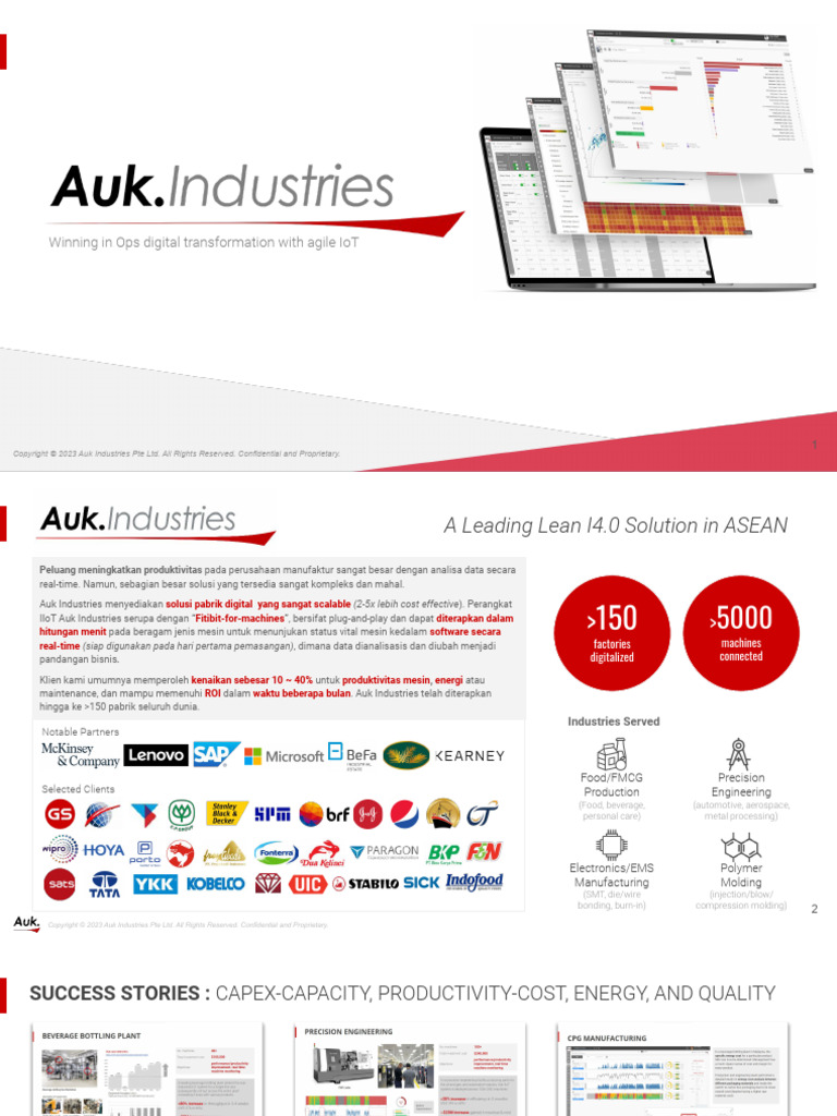 (ID) Auk Industries - Ultra-Light Sales Deck For IIoT | PDF