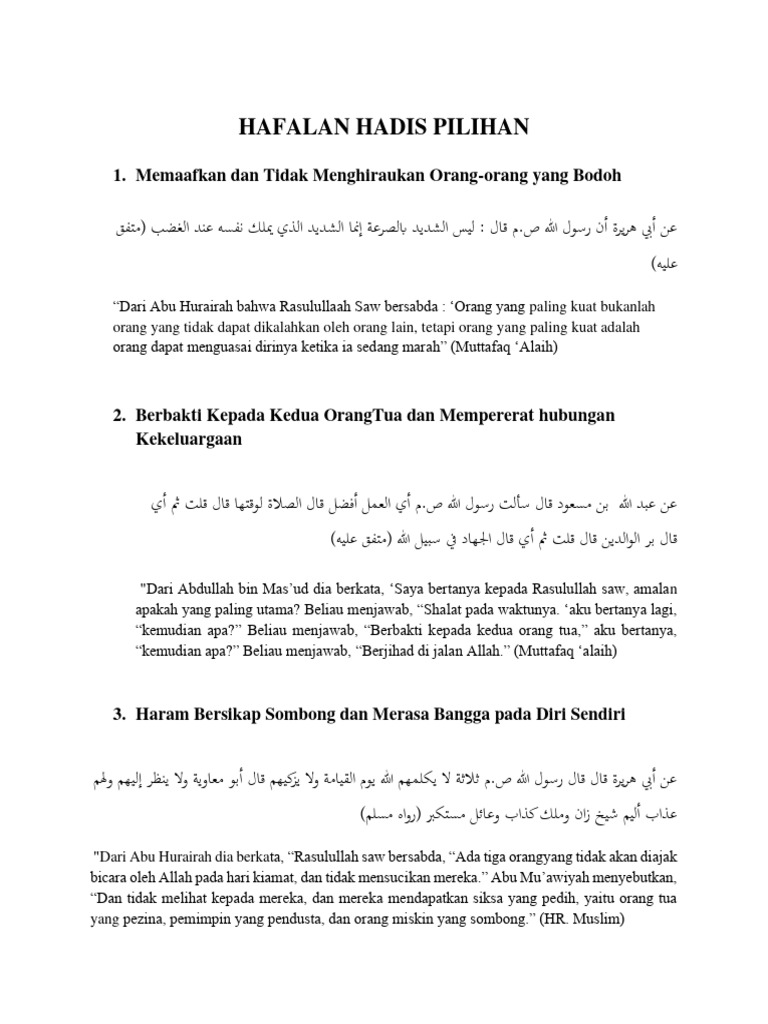 Hafalan Hadis-1 | PDF