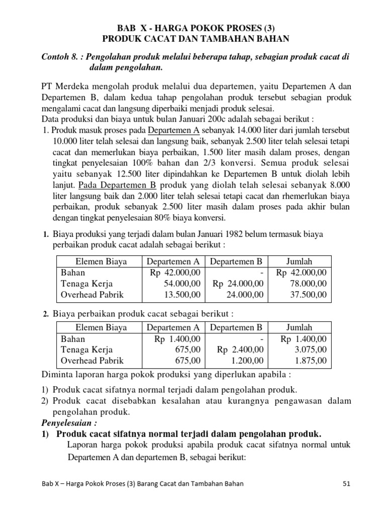 Bab X HP Proses (3) - Cacat, Bahan | PDF | Pengelolaan Keuangan & Uang