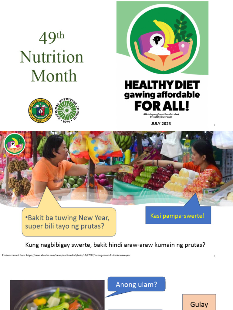 Nutrition Month 2023: Promoting Healthy Diets | PDF | Healthy Diet ...