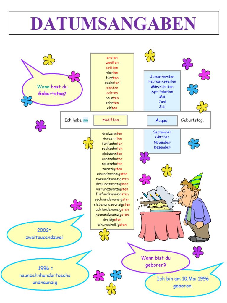 Datumsangaben (A1-Lek6) - 1 | PDF