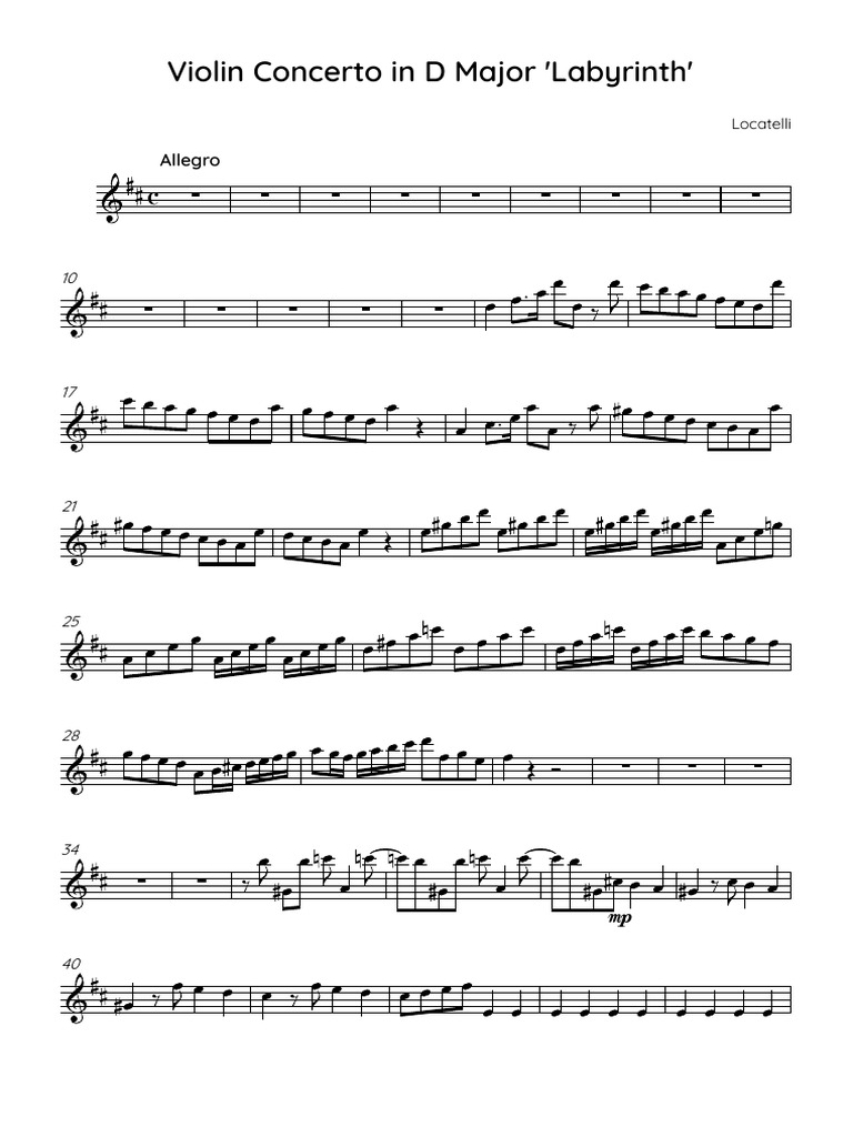 Locatelli Harmonic Labyrinth Violin I | PDF