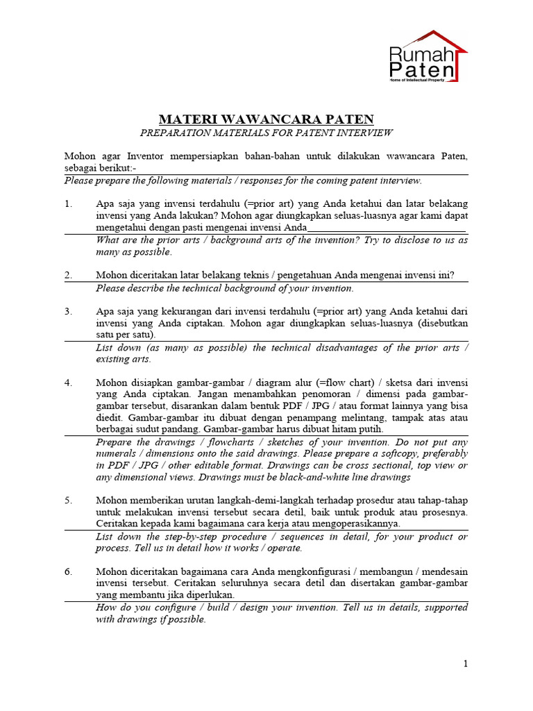 Materi Wawancara Paten | PDF