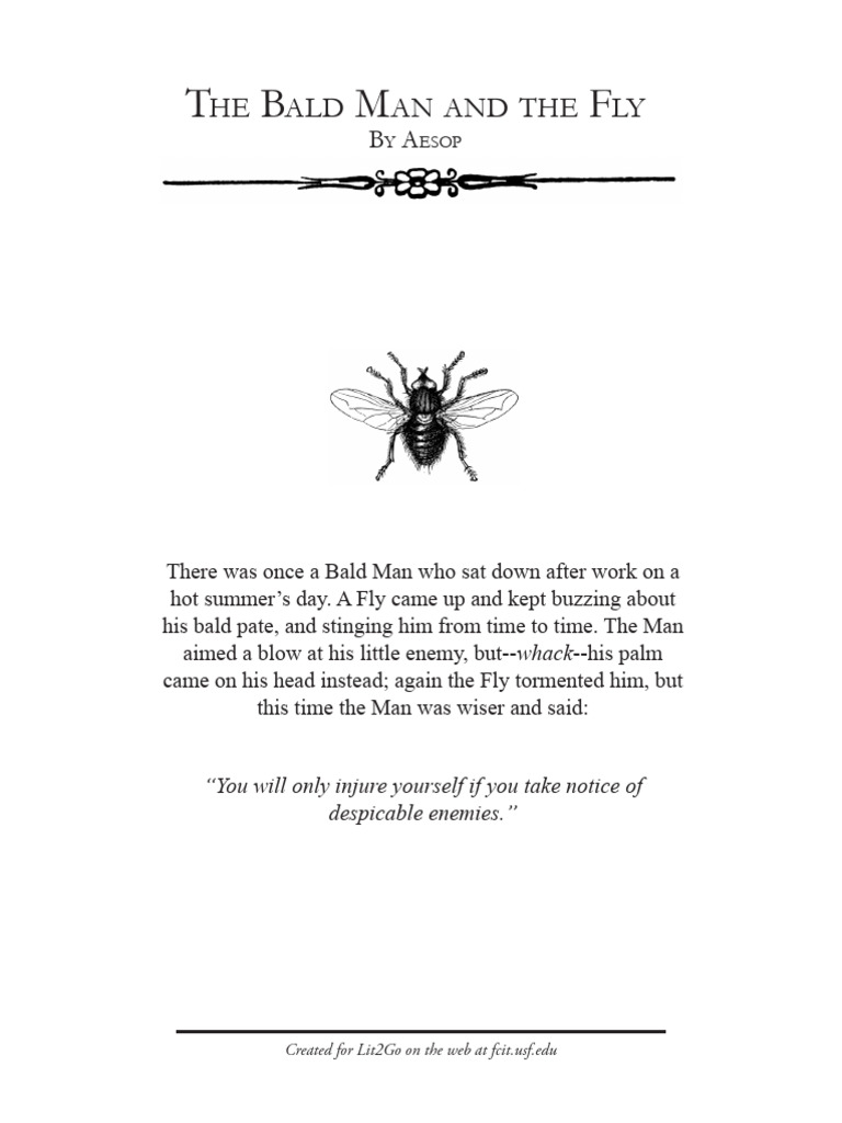 Aesop's Fables: the bald man and the fly | PDF