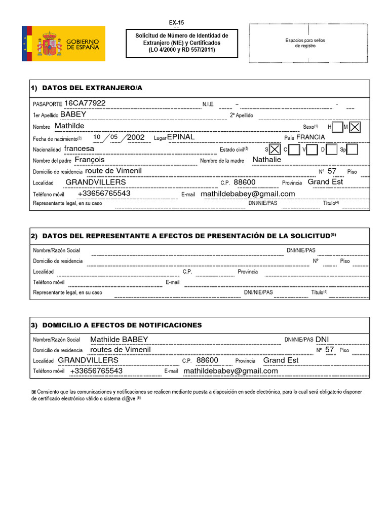 15-Formulario NIE y Certificados | PDF
