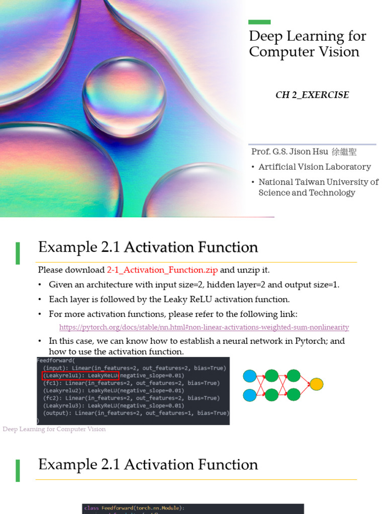 DLCV Ch2 Example Exercise | PDF | Deep Learning | Convolution
