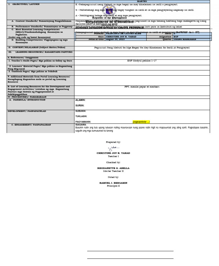 Esp-Q1 Week1 Day3 | PDF