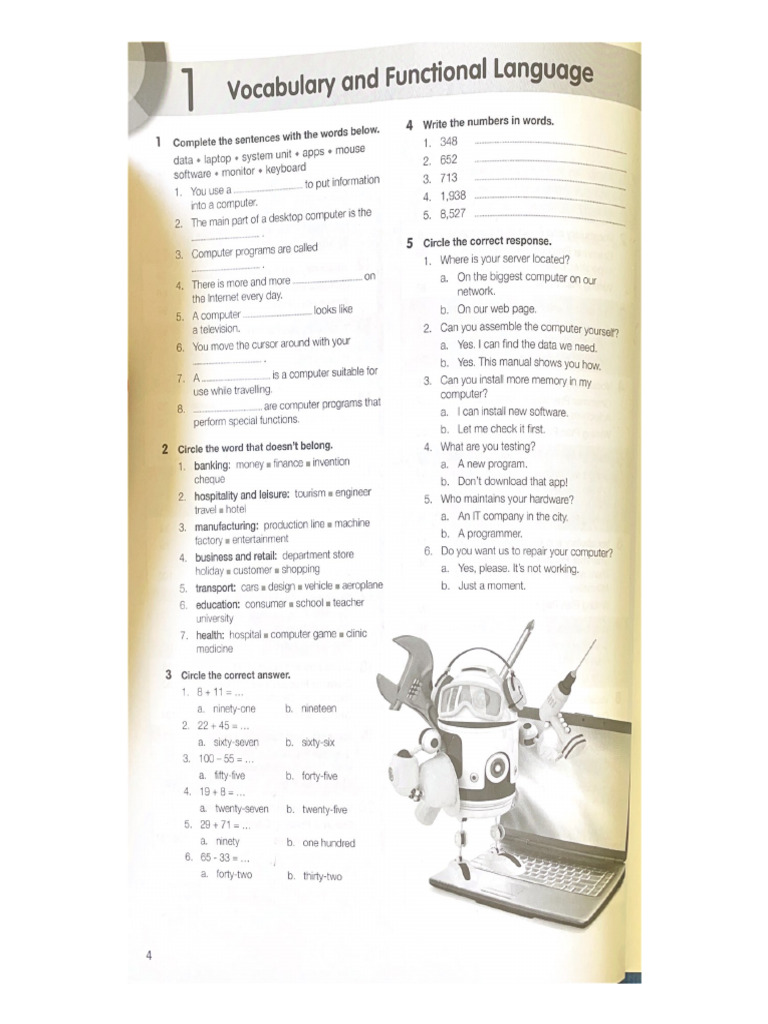 Vocabulary and Functional Language | PDF