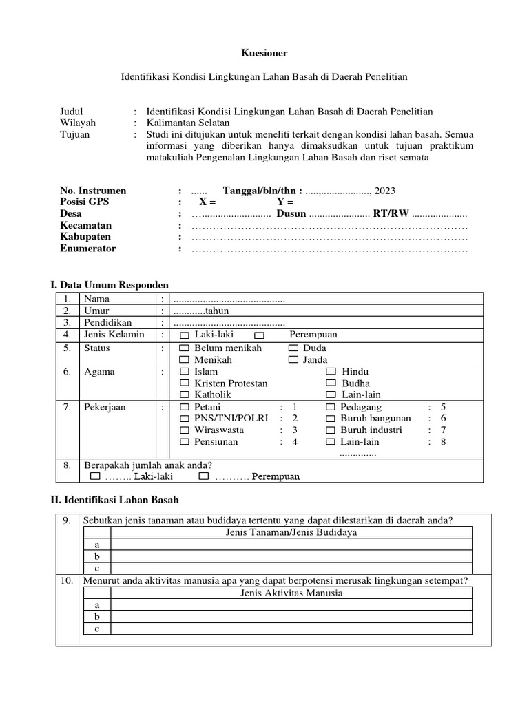 Kuesioner - 2 Responden | PDF