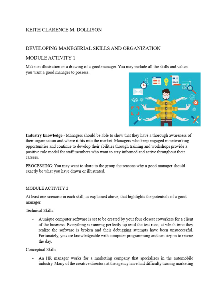 Developing Manegerial Skills and Organization - Dollison | PDF