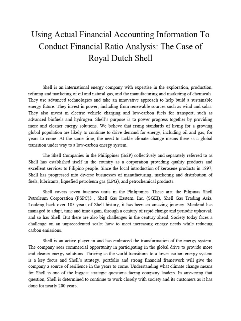 Shell Case Study | Download Free PDF | Petroleum | Low Carbon Economy