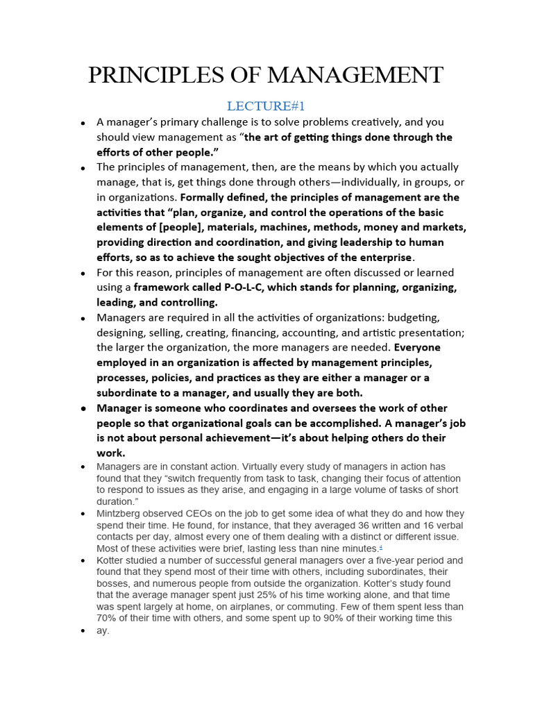 Principles of Management | PDF