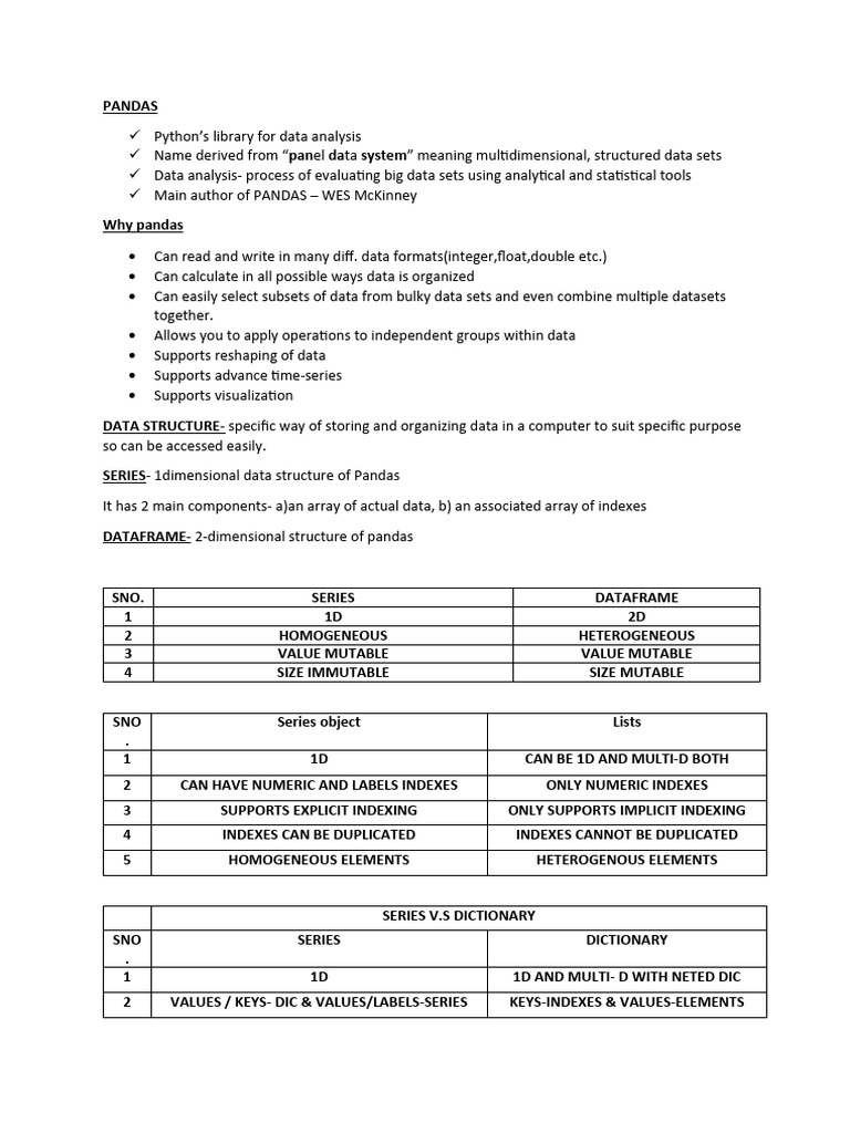PANDAS | Download Free PDF | Data | Software Engineering