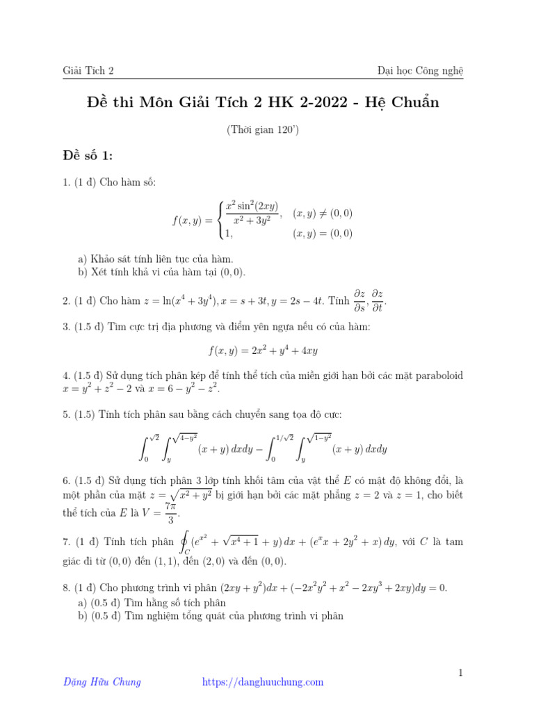 Thi - gt2 - 2022 - de So 1 | PDF