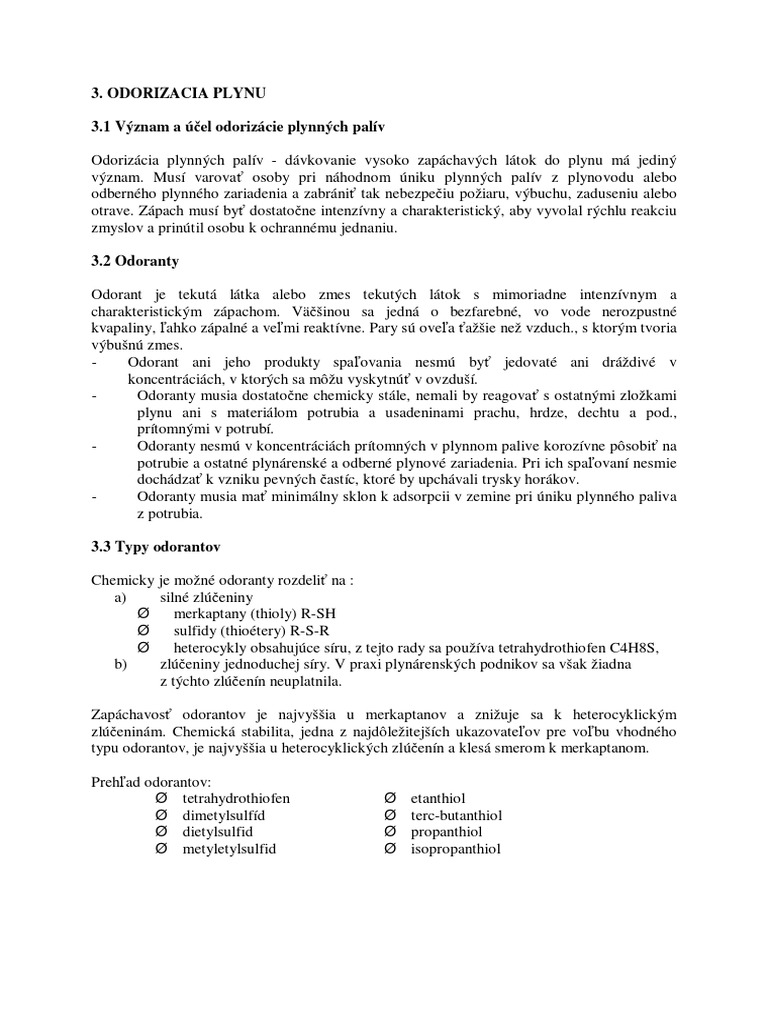 Odorizacia Kizek | PDF