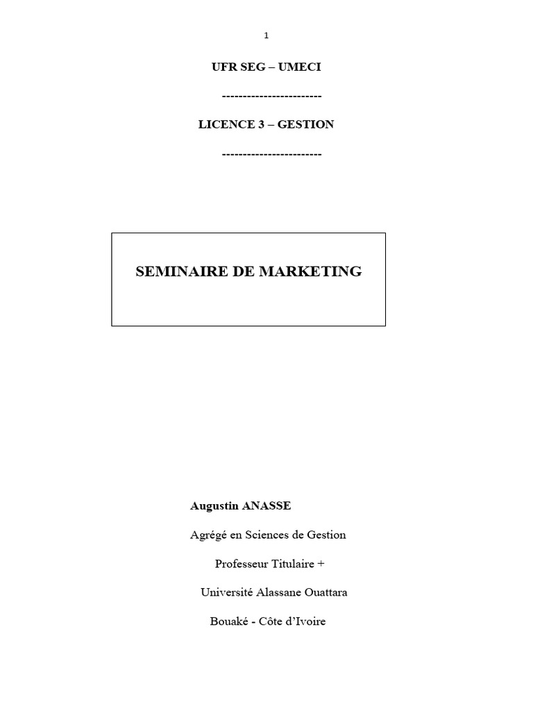 Umeci Licence 3 Marketing 2 | PDF | Gestion stratégique | Innovation