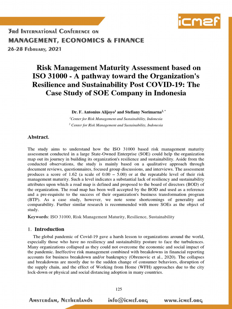 SOE Risk Management Maturity Assessment | PDF | Risk Management | Risk
