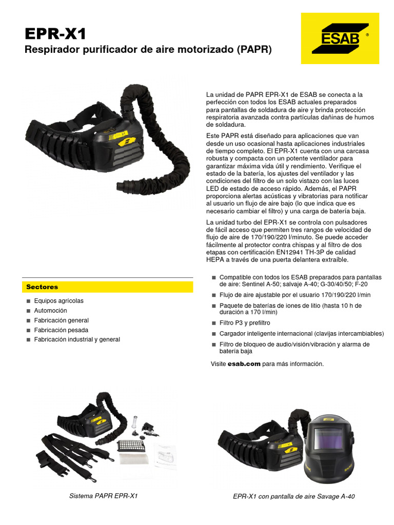 EPR-X1: Respirador Purificador de Aire Motorizado (PAPR) | PDF | Coche ...
