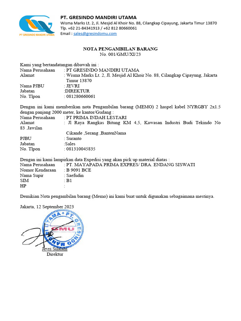 Letter Head GMU | PDF | Bisnis