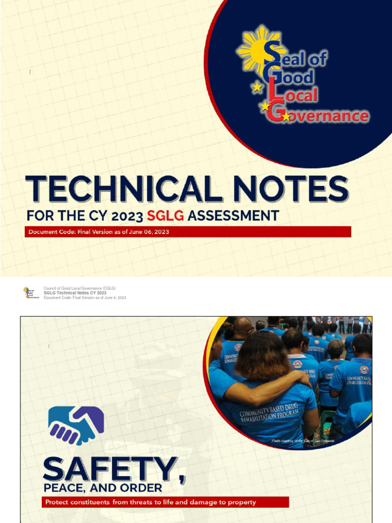 2023 Onward SGLG Technical Notes - SAFETY PEACE AND ORDER | PDF
