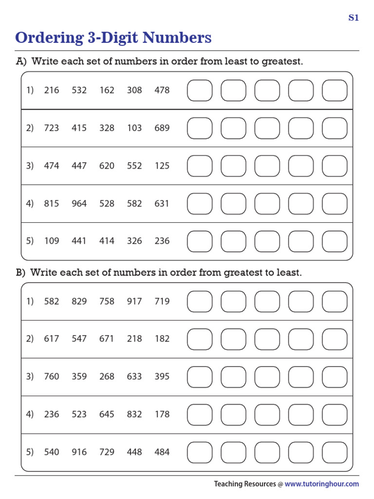 Increasing Decreasing Order 1 1 Pdf