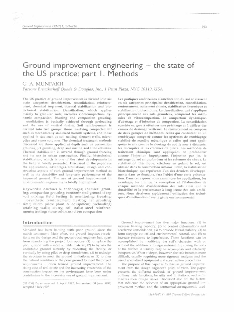 Ground Improvement Methods - Review | PDF