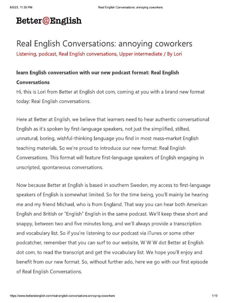 Annoying Coworkers | PDF