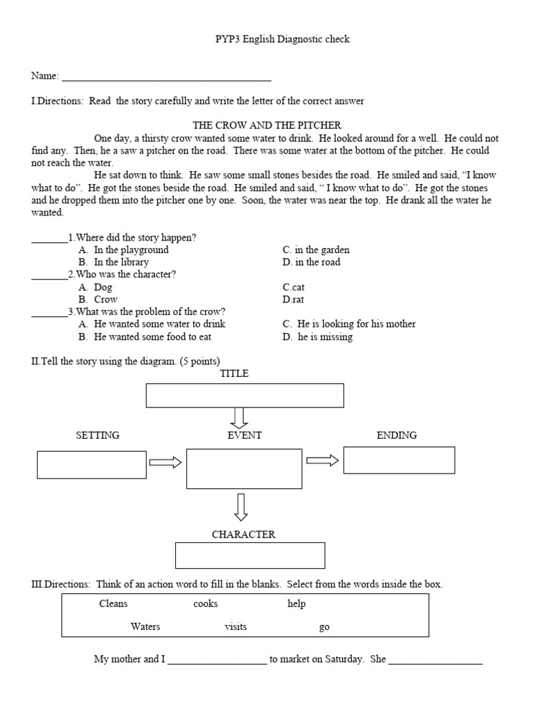 English Diagnostic Test Pdf