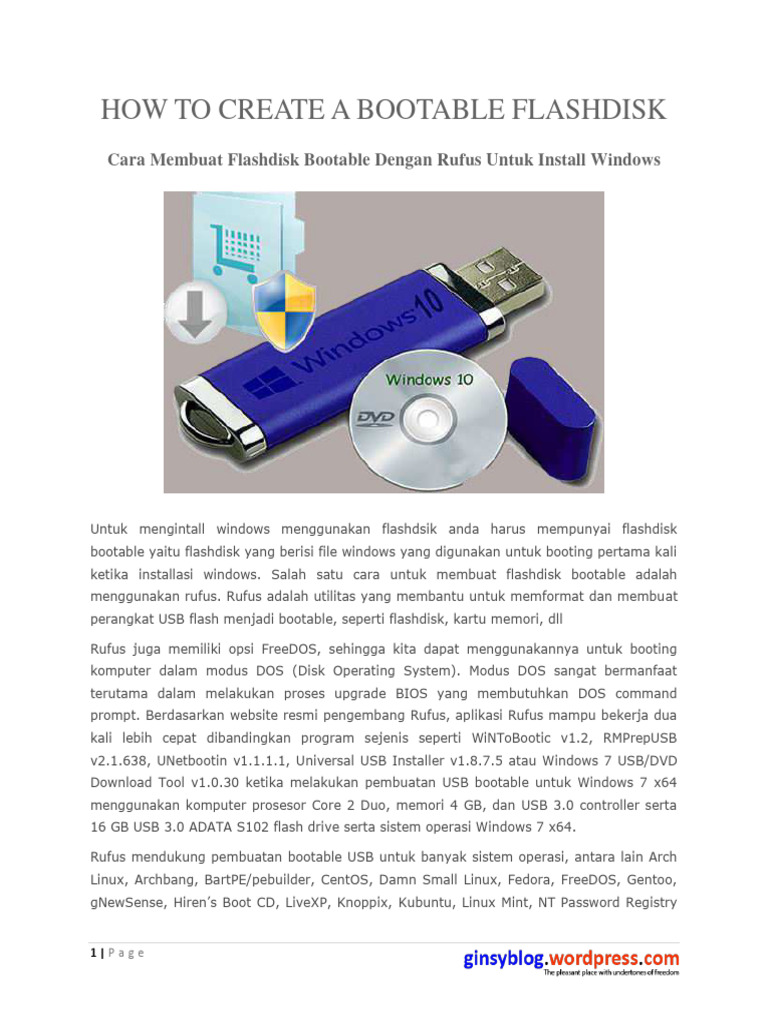 How to Create a Bootable Flashdisk | PDF