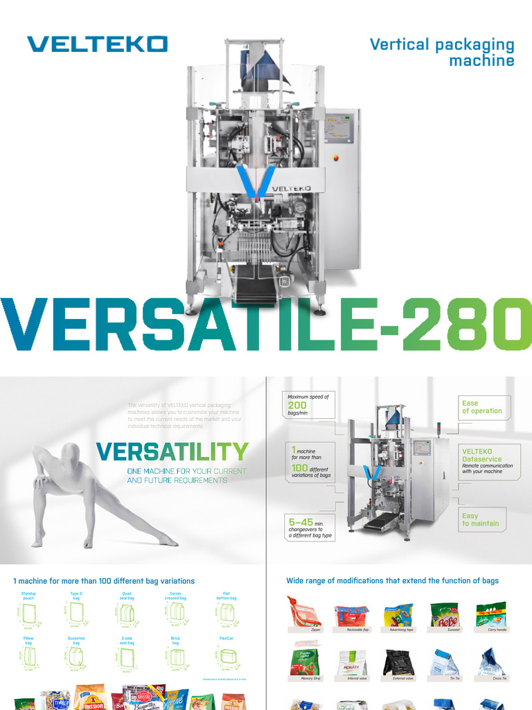 Datasheet Velteko Versatile 280 en 202005 | PDF | Manufactured Goods ...