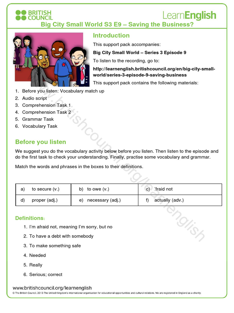 BCSW - S3E9 Support Pack | PDF