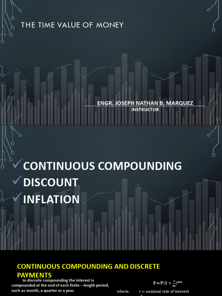The Time Value Of Money Continuous Compounding Discount Inflation Pdf Compound Interest