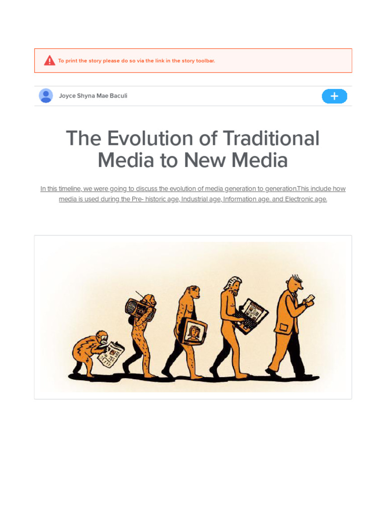The Evolution of Traditional Media To New Media - Sutori | PDF