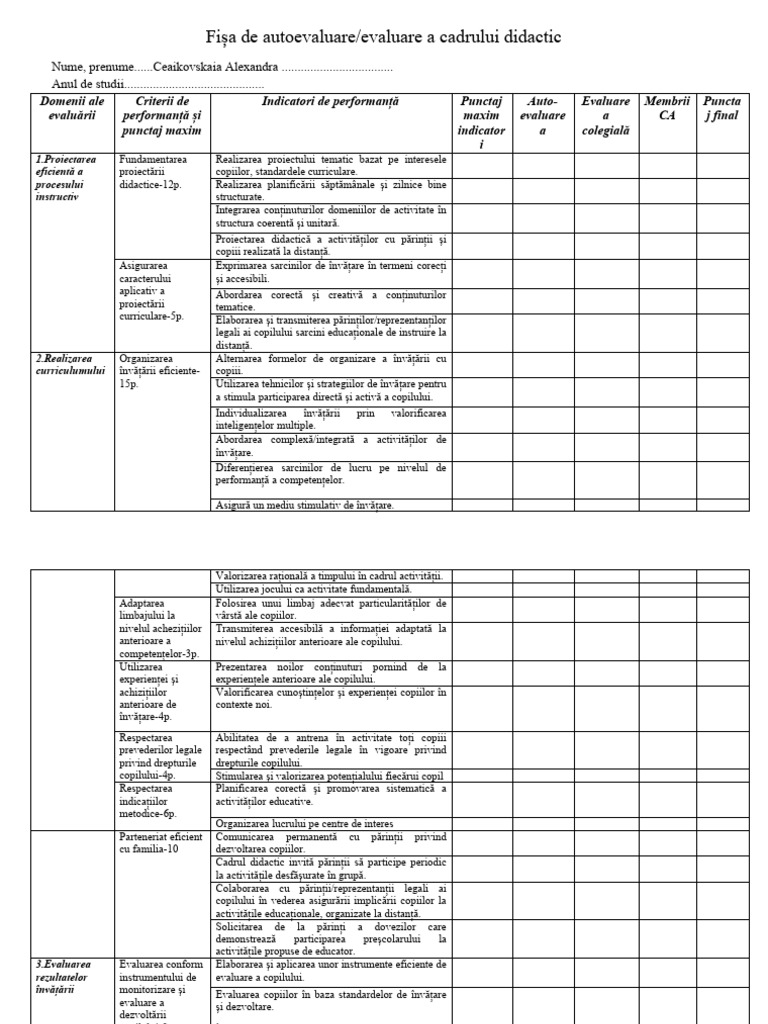 Fișa de Autoevaluare22 | PDF