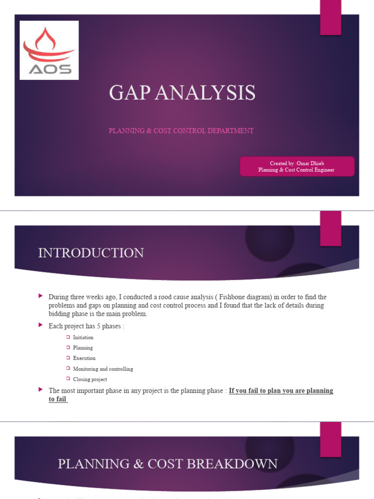 Gap Analysis | PDF | Cost Accounting | Project Management