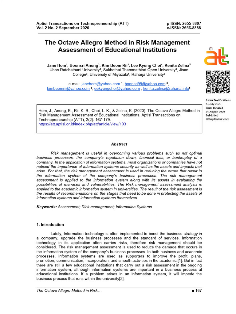The Octave Allegro Method in Risk Manage 461ac9aa | PDF