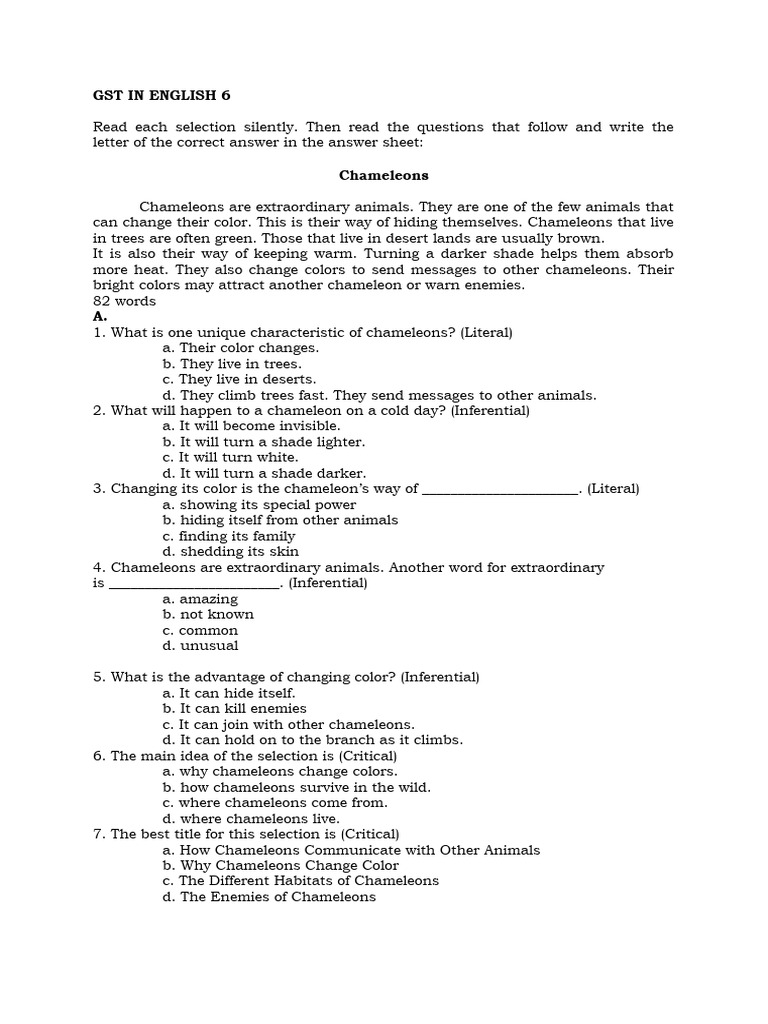 Screening Test ENGLISH | PDF