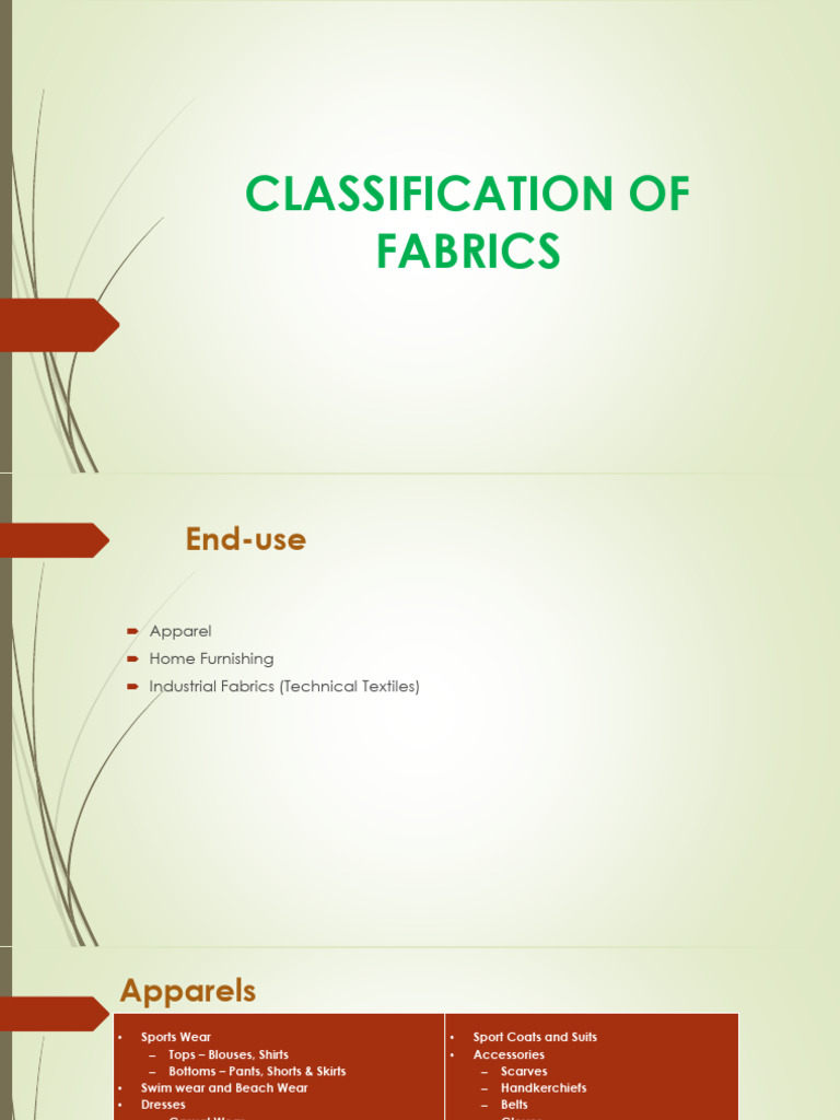 04 Classification of Fabrics | PDF | Textiles | Knitting