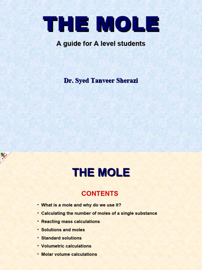 2 - Moles and Calculations | PDF | Mole (Unit) | Concentration