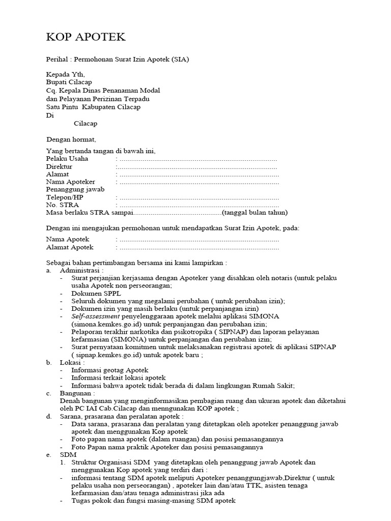 Surat-Permohonan Izin Apotek | PDF