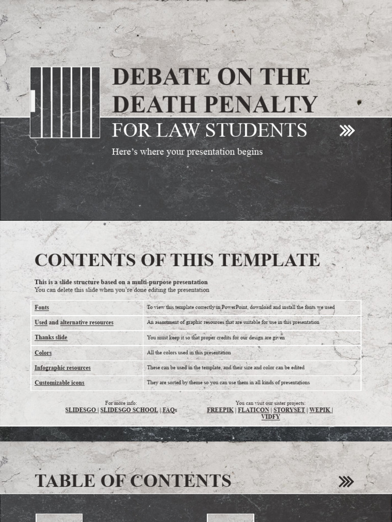 Debate On The Death Penalty For Law Students by Slidesgo | PDF ...