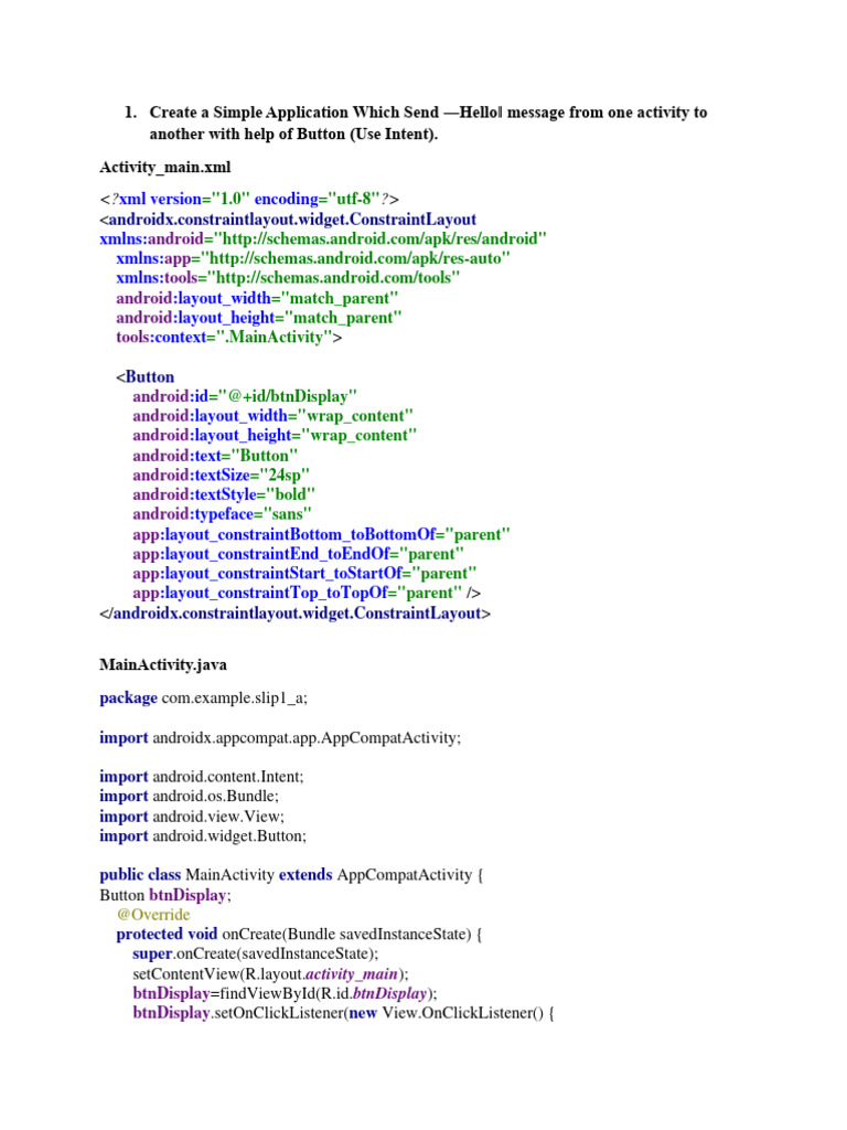 Android Solution Lab 1 | PDF