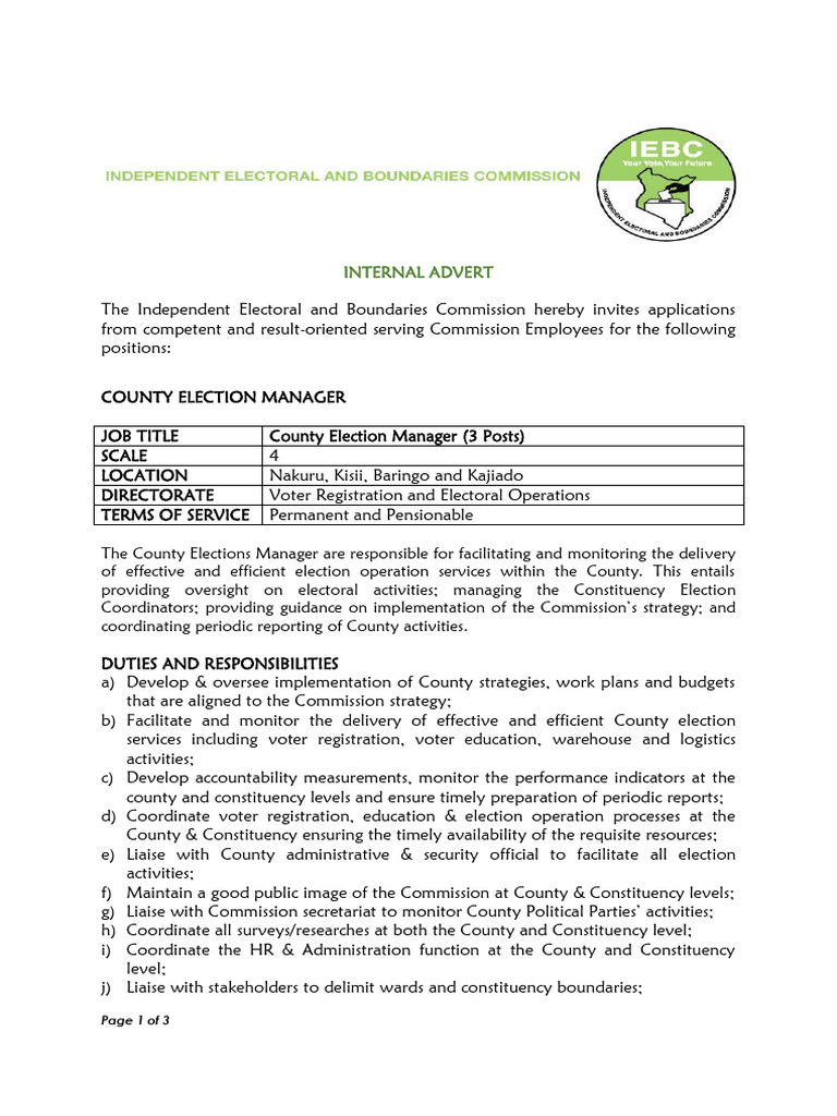 Internal Jobs May 2021 | PDF | Logistics | Elections