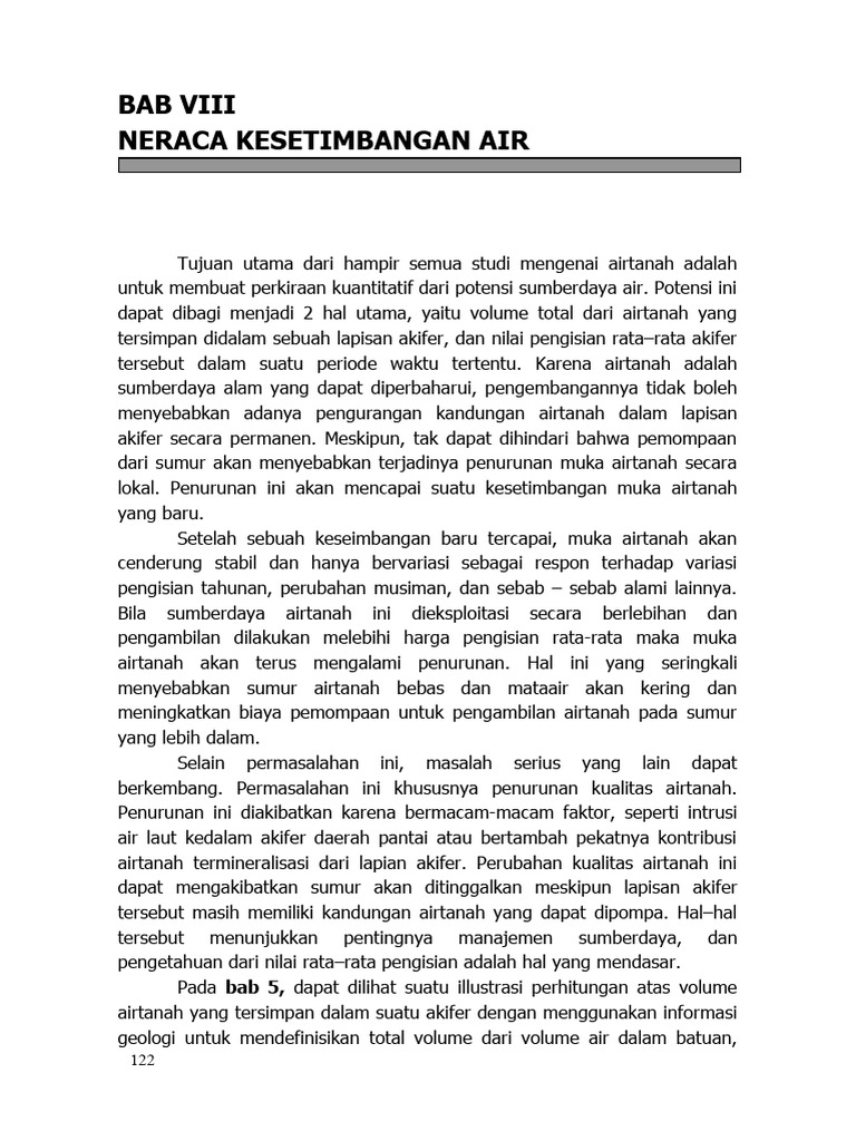 BAB VIII Neraca KESETIMBANGAN AIR | PDF